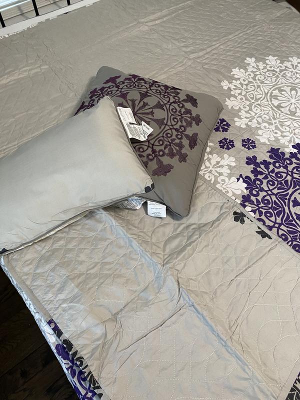 Geneva Home Fashion Amber 9 -Piece Plum King Quilt Set in the Bedding ...