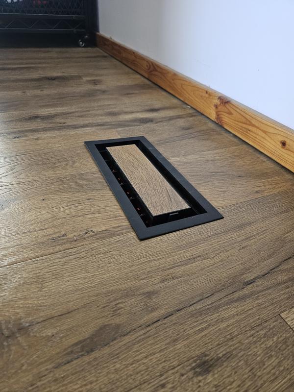 Inte-Grates 4-in x 10-in 1-way Polystyrene Black Floor Register in the ...