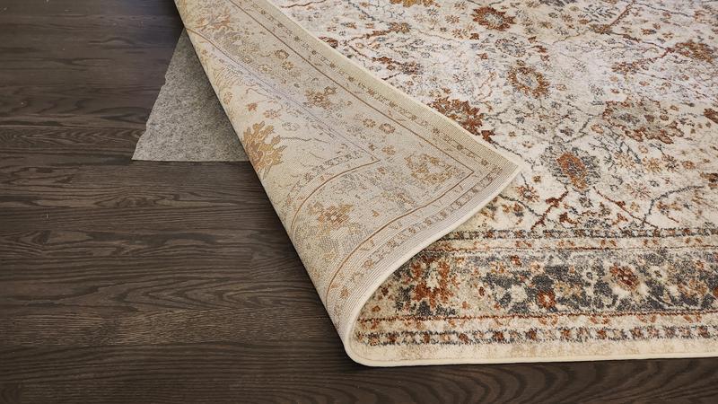 allen + roth with STAINMASTER Camille Border 8 X 10 (ft) Beige Indoor ...