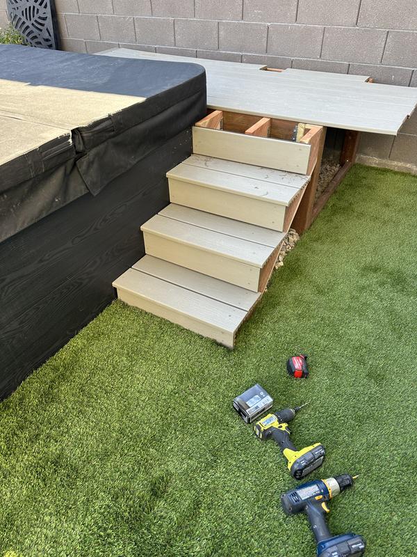 4 -Steps Redwood Wood Outdoor Stair Stringer in the Outdoor Stair ...