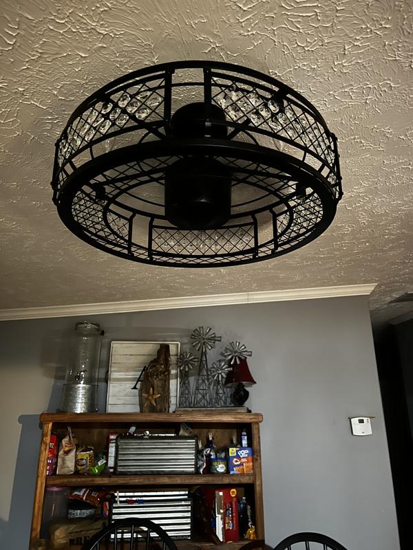 Matrix Decor 27-in Black Indoor Fandelier Ceiling Fan with Light and ...