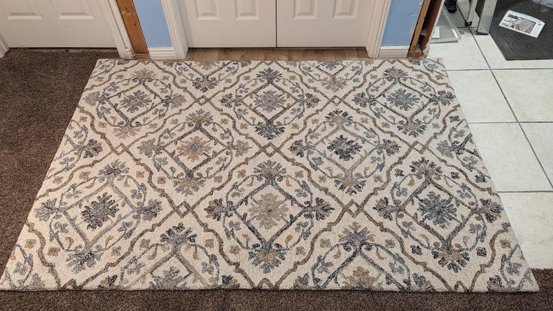 allen + roth with STAINMASTER Eleanor 8 x 10 (ft) Hooked Tonal Grey ...