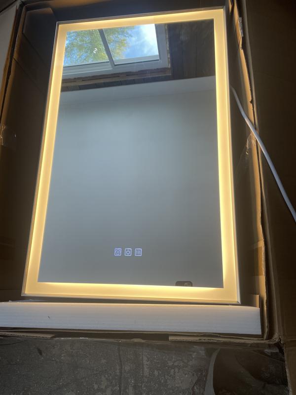 QueenFun Nova 48-in x 30-in Lighted LED Fog Free Surface/Recessed Mount ...