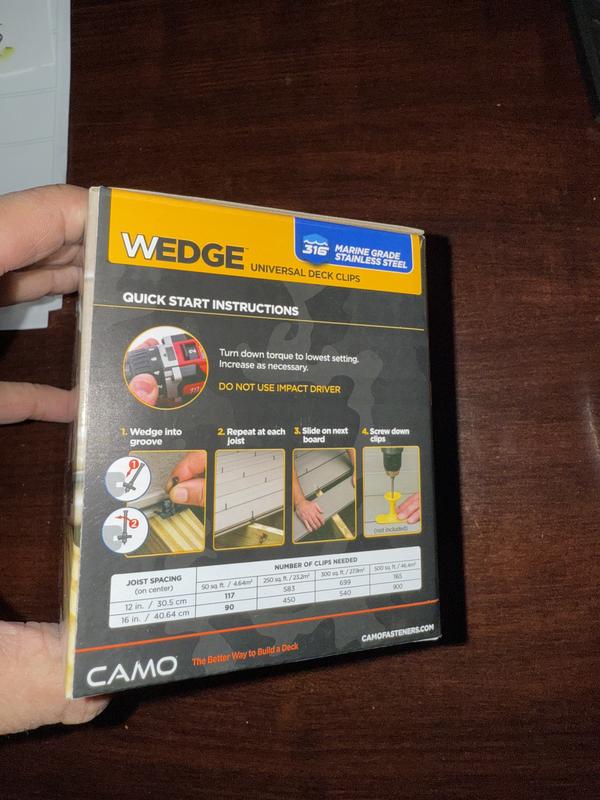 CAMO Wedge clip and ClipDrive Decking Tool Bundle 1.75-in 316 Stainless ...