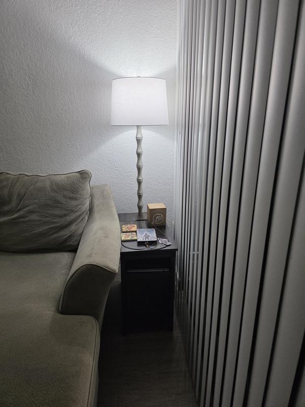 KAWOTI Bambi 61-in Painted Wood Brown Standard Floor Lamp with Fabric ...