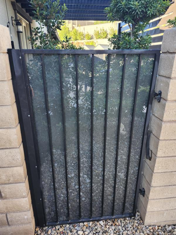 Merchants Metals 35-in x 79-in Black Steel Fence stay For Metal Fence ...