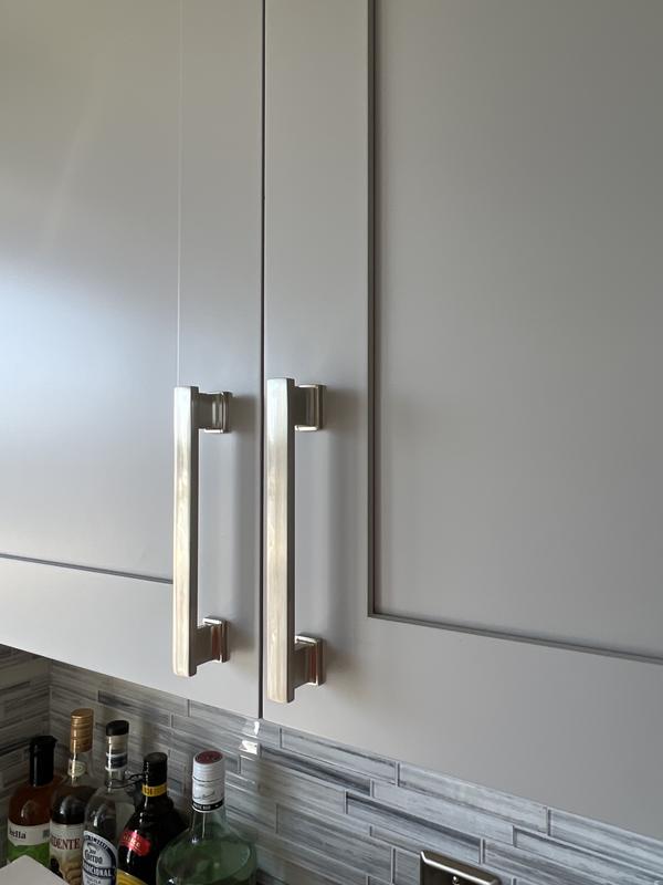 Sapphire Hexa 5-in , 128mm Center to Center Brushed Satin Nickel Rectangular Bar Appliance Pull ...