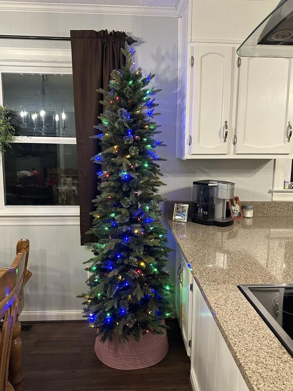 Holiday Living 4-ft Slim Hayden Pine Pre-lit LED Artificial Christmas ...