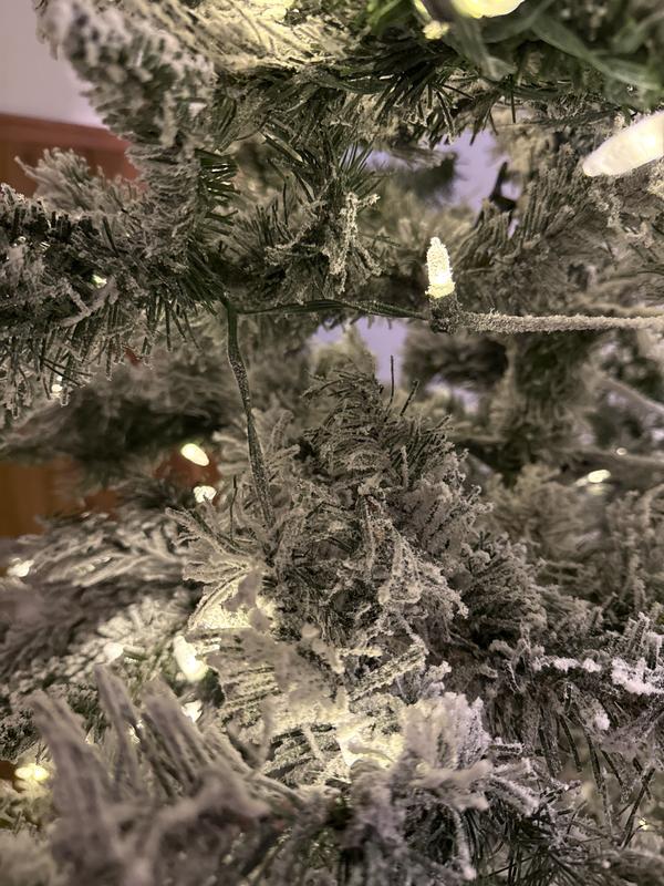 Fraser Hill Farm Unlit 9-ft Valley Pine Flocked White Artificial ...