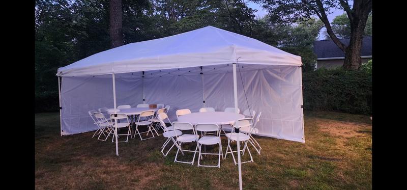 Master Forge 20-ft x 10-ft Rectangle White Pop-up canopy in the ...