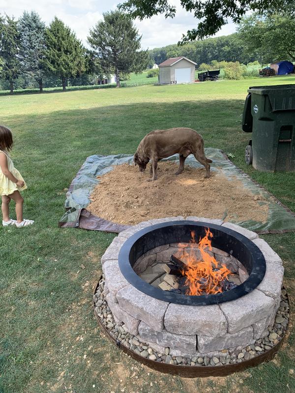 Natura wall firepit kit sahara sand 42-in L x 42-in W x 12-in H Sahara ...