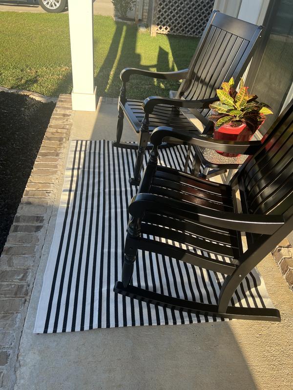Cambridge Casual Vandal Set of 2 Black Wood Frame Rocking Chair with ...