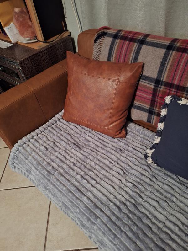 Qeetex 3-Seater Sofa Couch - 83 Inch Wide Faux Leather Sofa Couch with ...