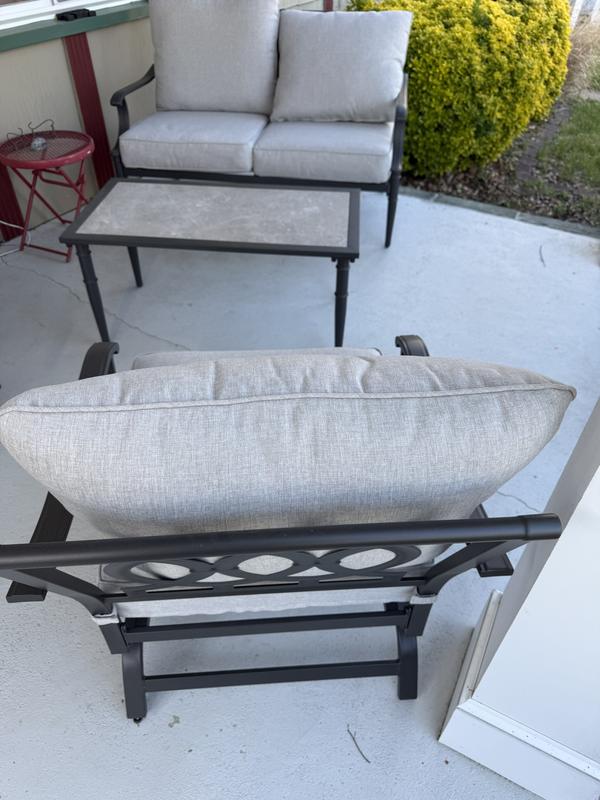 allen + roth Thomas Lake Set of 2 Gray Steel Frame Conversation Chair ...