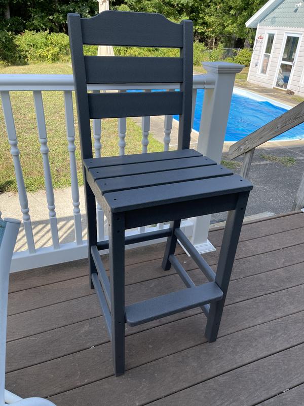 POLYWOOD Oakport Black Hdpe Frame Stationary Balcony Chair with Slat ...