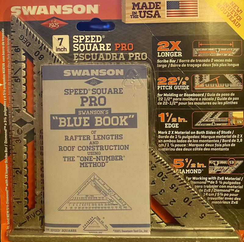 Swanson Tool Company Swanson 7 In Pro Square with Blue Book S0100-A at ...