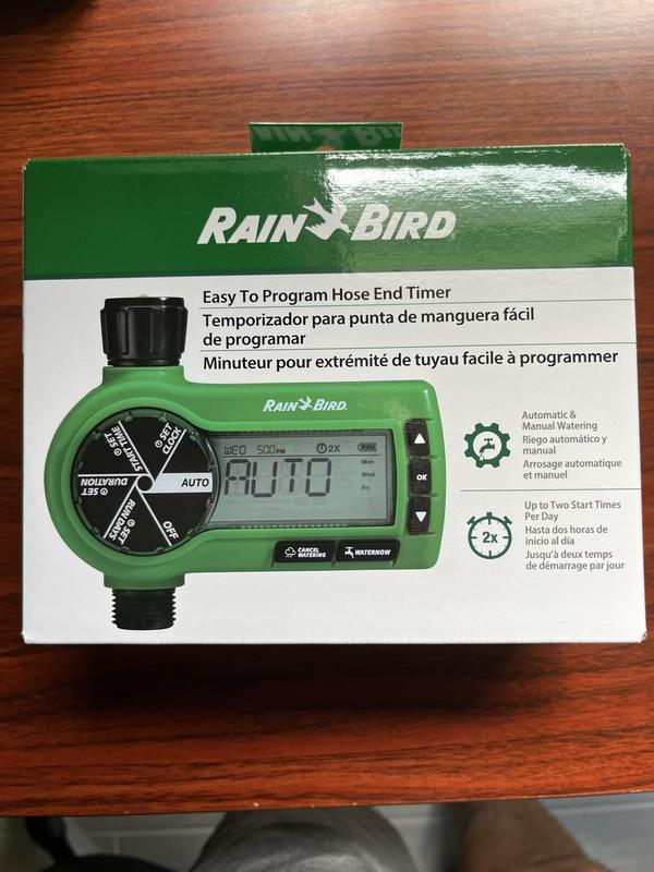 Rain Bird Easy to Program Digital Hose End Timer, 7-Day, Adjustable ...