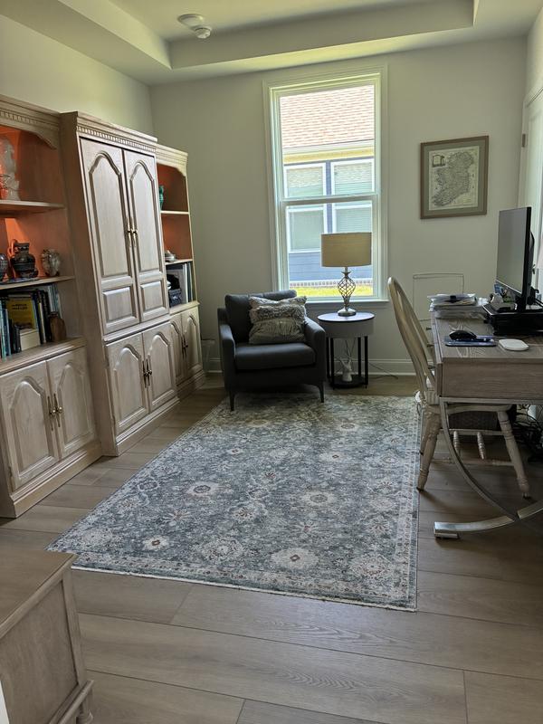 allen + roth with STAINMASTER Sapphire Petals 2 X 4 (ft) Blue Indoor ...