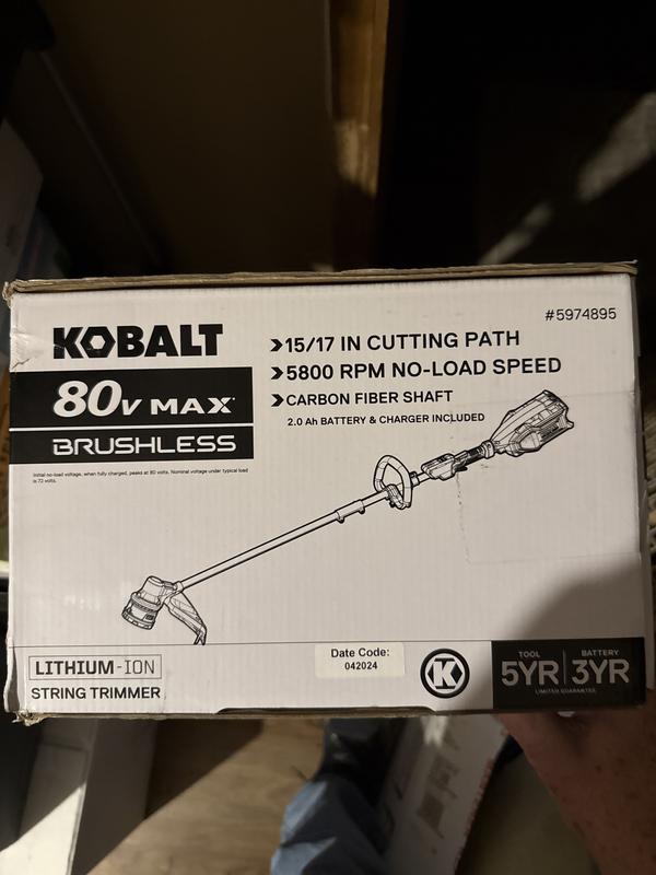 Kobalt Carbon Fiber 80-volt 17-in Straight Shaft Battery String Trimmer ...