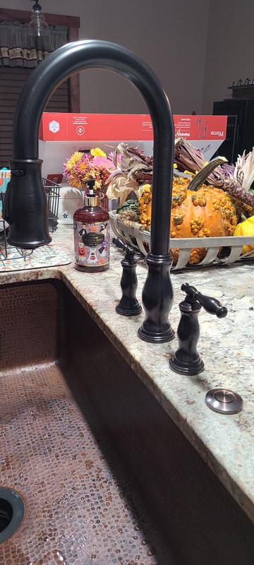 Pfister Hanover Tuscan bronze Double Handle Deck-mount Kitchen Faucet ...
