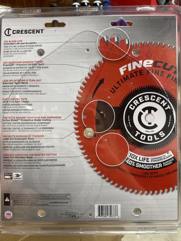 Crescent Ultimate Finish 10-in 90-Tooth Fine Finish Carbide Circular ...