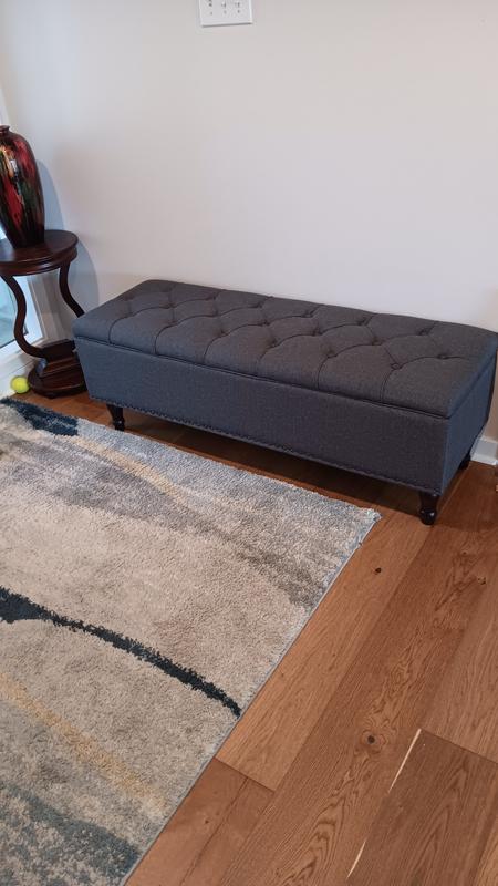 LUE BONA Midcentury Light Gray Storage Ottoman DW-008-04LS at Lowes.com