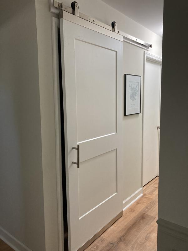 Shop JELD-WEN Slab Door with Lockset Bore and Soft-Close Single Barn ...