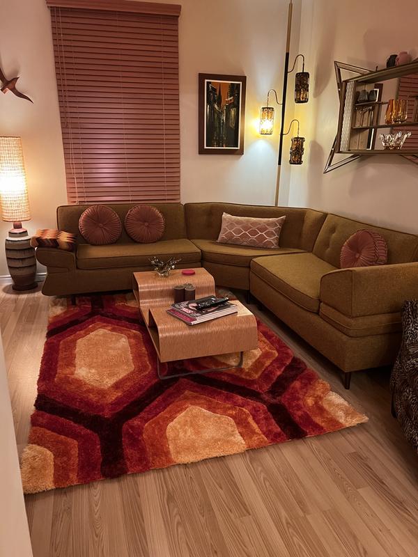 MDA Rugs Mateos 7 X 7 (ft) Red and Orange Round Indoor Geometric Area ...