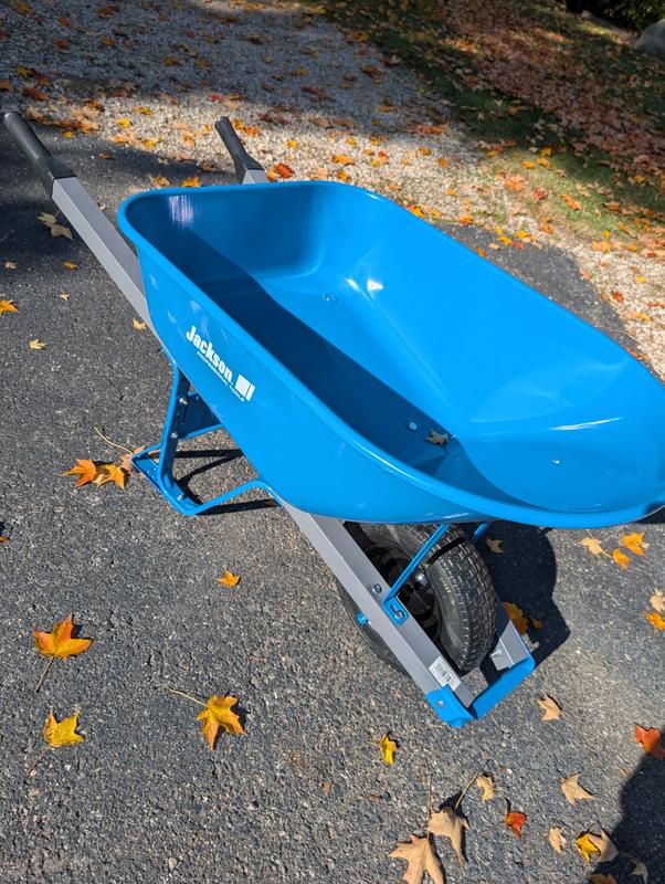 Jackson 6-cu ft 1 Wheel Steel Push Wheelbarrow Flat-Free Tire M6SFFKB ...