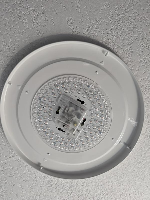 allen + roth HUGHES 1 -Light 14-in Matte Black Integrated LED Flush ...