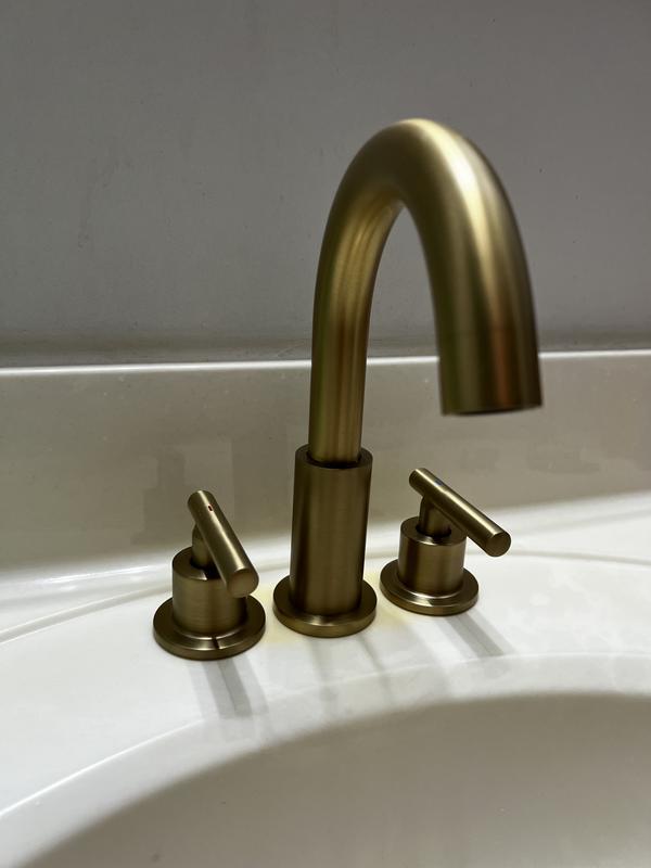 WELLFOR Brushed Nickel Widespread 2-Handle Swivel Bathroom Sink Faucet ...