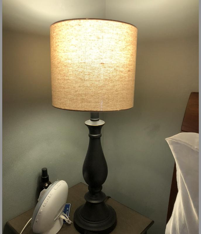 allen + roth 8-in x 9-in Tan Fabric Drum Lamp Shade A003-1885 at Lowes.com