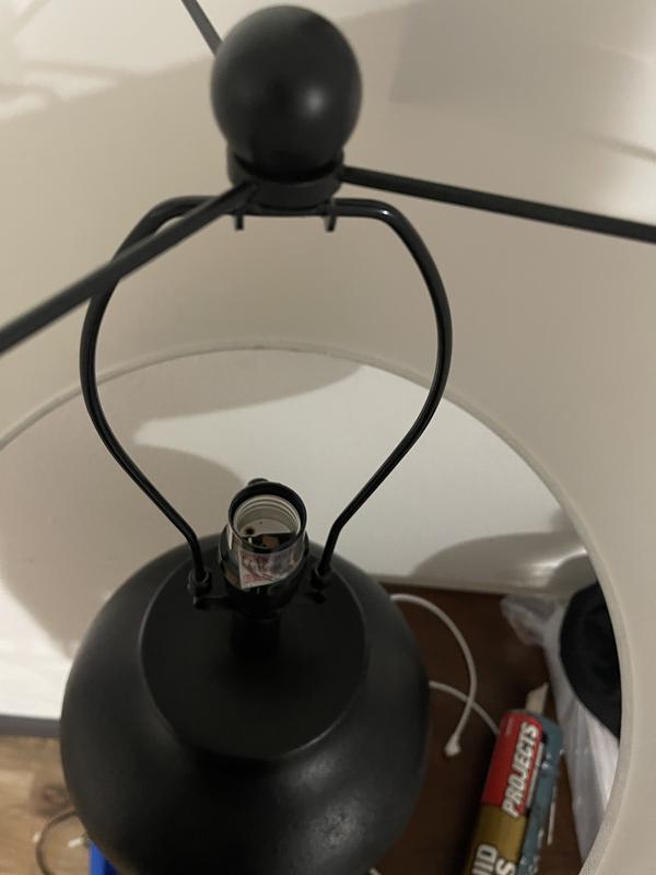 allen + roth 24-in Matte Black LED On/Off Switch Table Lamp with Fabric ...