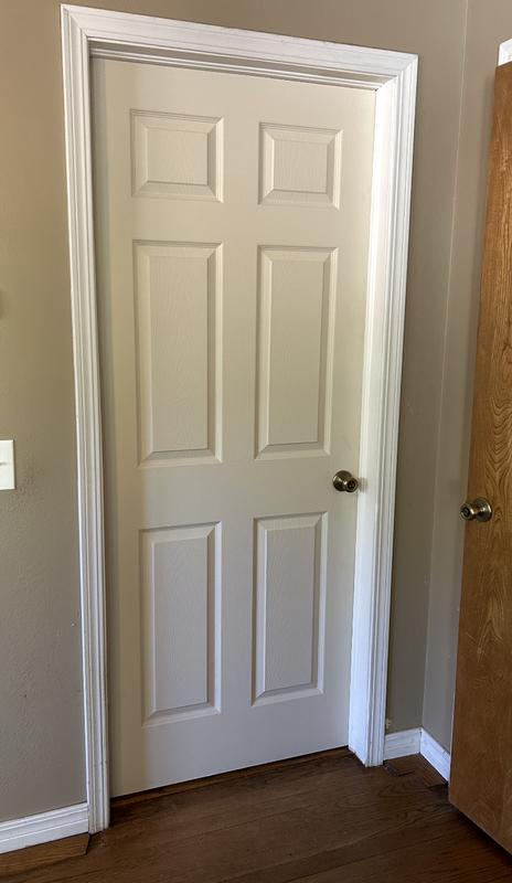 JELD-WEN 28-in x 80-in Primed Solid Core 6-panel Right Hand Molded ...