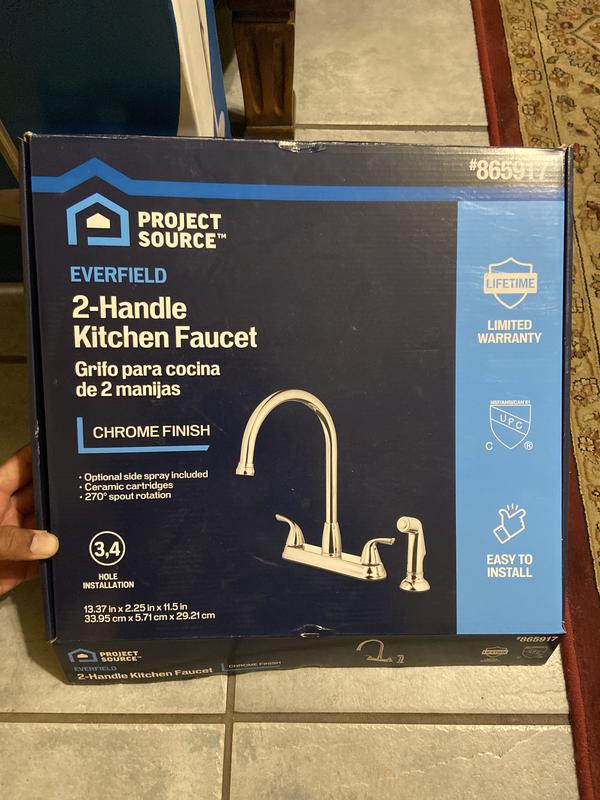 Project Source Everfield Chrome Double Handle Kitchen Faucet (Deck ...