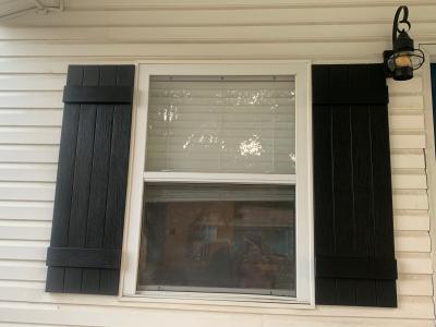 Alpha 14.31-in W x 47-in H Gray Board and batten Exterior Shutters ( 2 ...