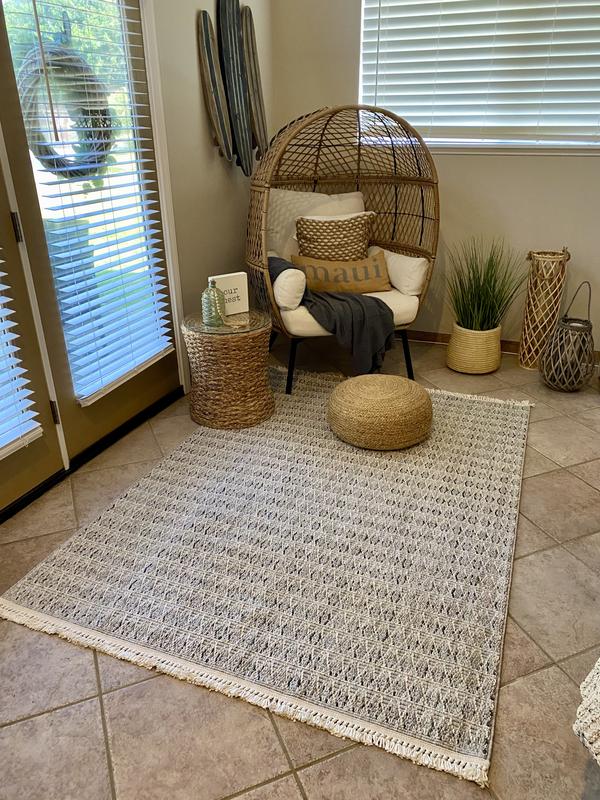 allen + roth Lunar Veil 5 X 7 (ft) Gray/Beige Indoor Area Rug ...