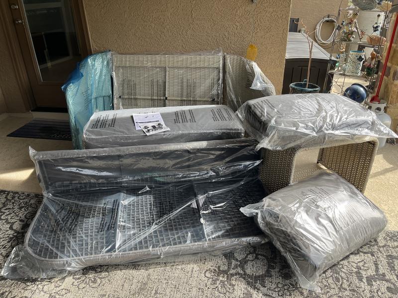 Shop Origin 21 Venza Charcoal Gray 5-Piece Patio Conversation Set with ...