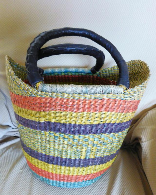Ten by Three Small multi Elephant grass Stackable Decorative Basket in ...