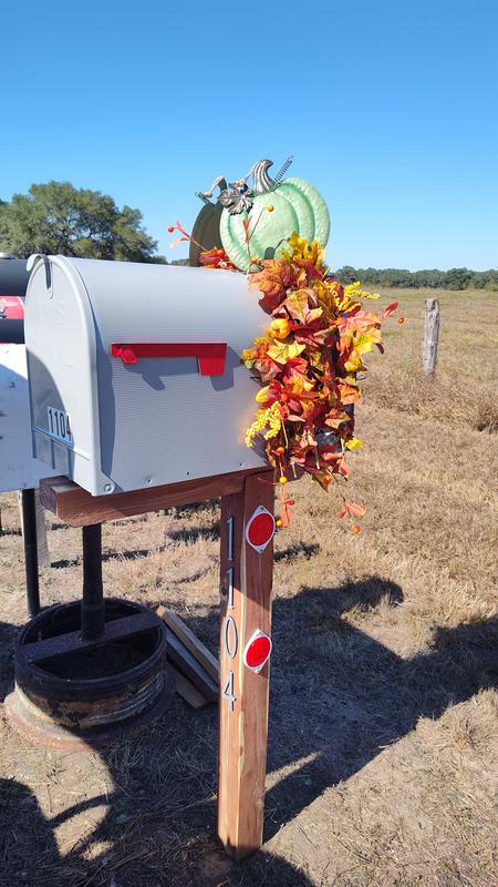 Architectural Mailboxes Brown Wood Drive-In Metal Stake Mount Mailbox ...
