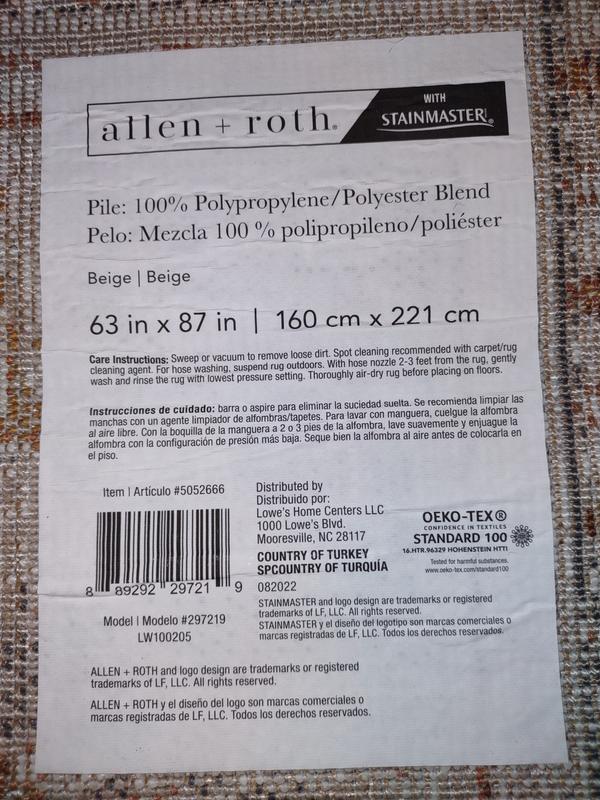 allen + roth with STAINMASTER Camille Border 8 X 10 (ft) Beige Indoor ...