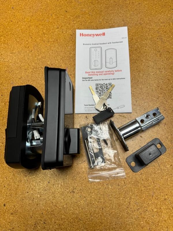 Honeywell Matte Black Electronic Deadbolt Fingerprint Touchscreen ...