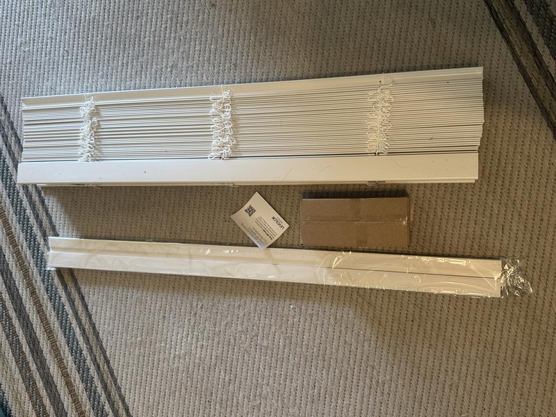 LEVOLOR Basics 2-in Slat Width 46-in x 64-in Cordless White Faux Wood Room Darkening Horizontal ...