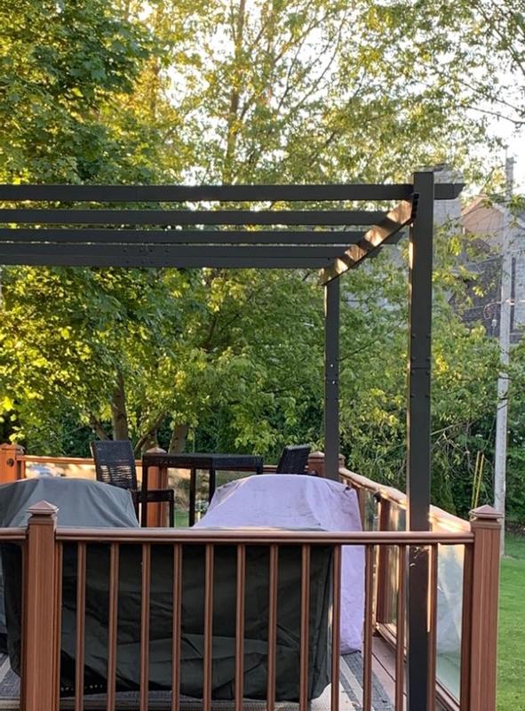 allen + roth 10-ft W x 10-ft L x 7-ft 8-in H Metal Freestanding Pergola ...