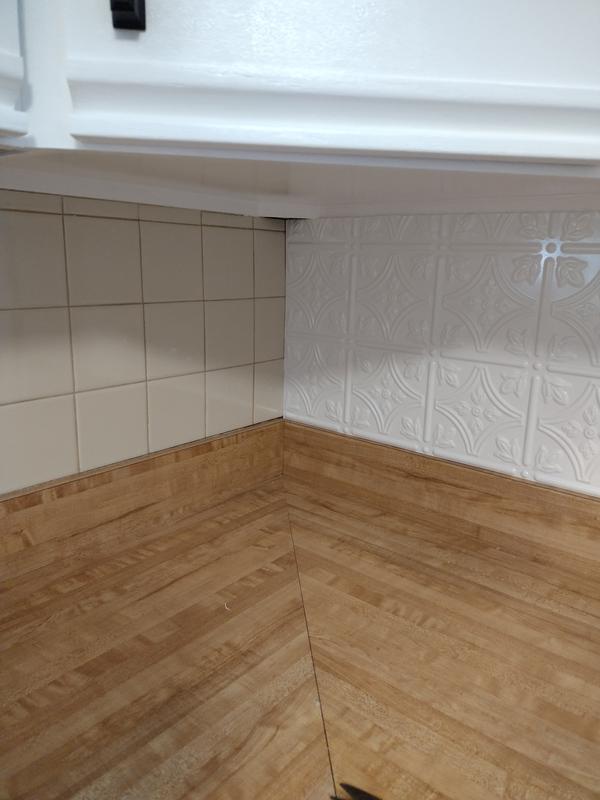 Fasade Traditional 1 18.25-in x 24.25-in Gloss White Backsplash Panels ...
