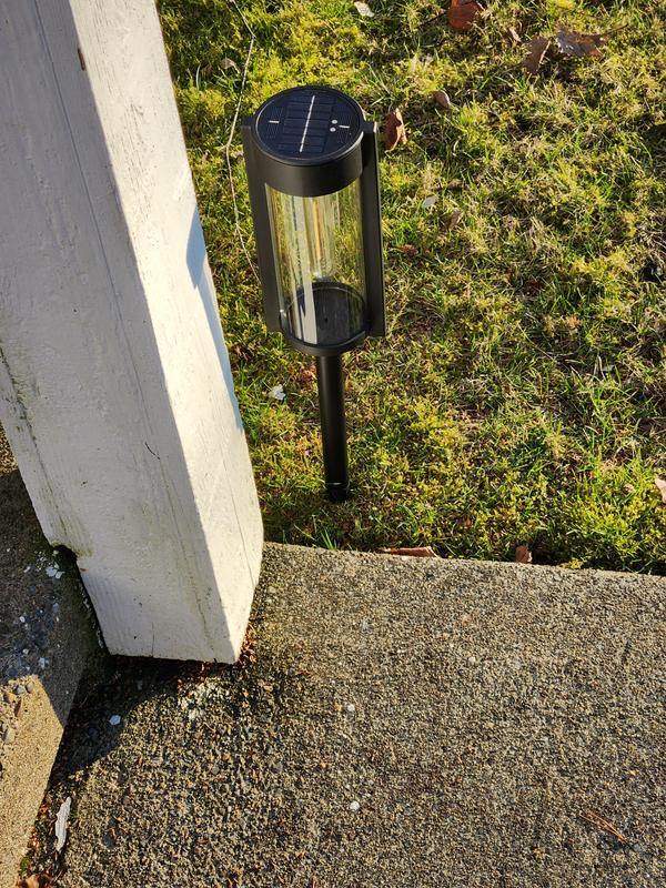 Harbor Breeze 2-Pack Round Bollard 15-Lumen 1.5-Watt Black Solar LED Outdoor Path Light (3500 K ...