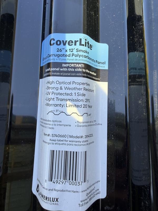 AmeriLux International CoverLite 2.16-ft x 8-ft Corrugated White ...
