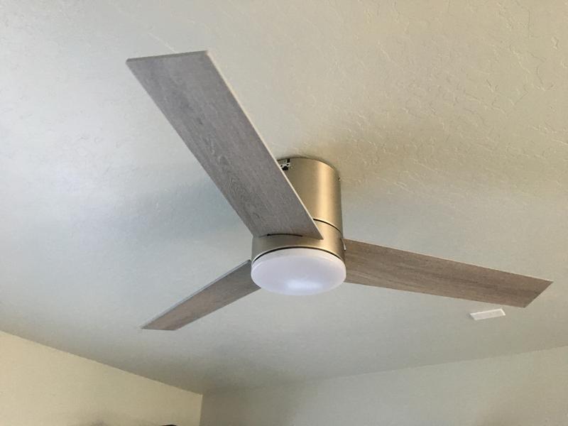 Parrot Uncle 48-in Color-Changing Integrated LED Dry Flush Mount Black ...