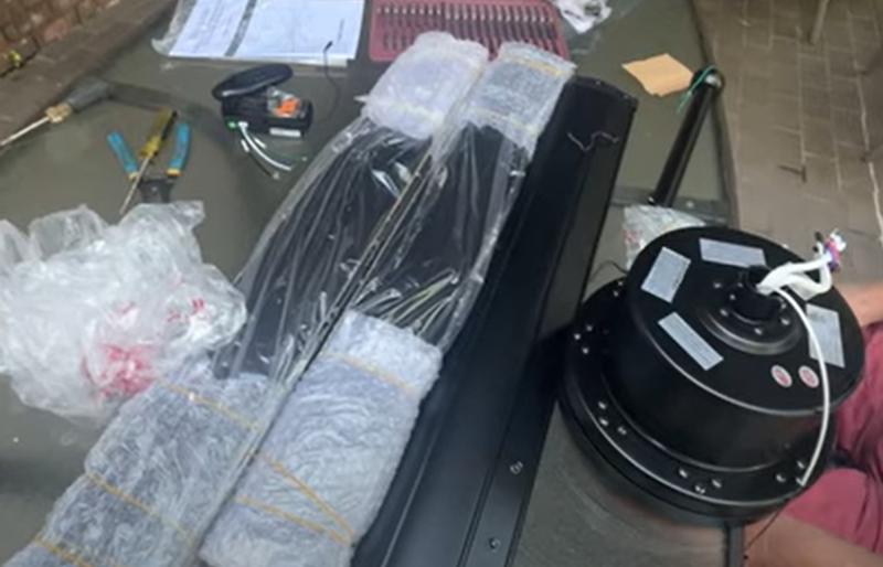 SILJOY 96-in Industrial Black Ceiling Fan with Integrated LED Light (8 ...