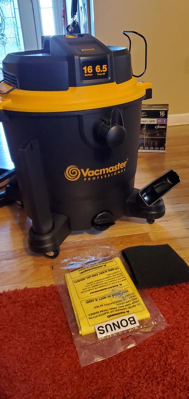 Vacmaster Professional 16-Gallon 6.5-HP Corded Wet/Dry Shop Vacuum with ...